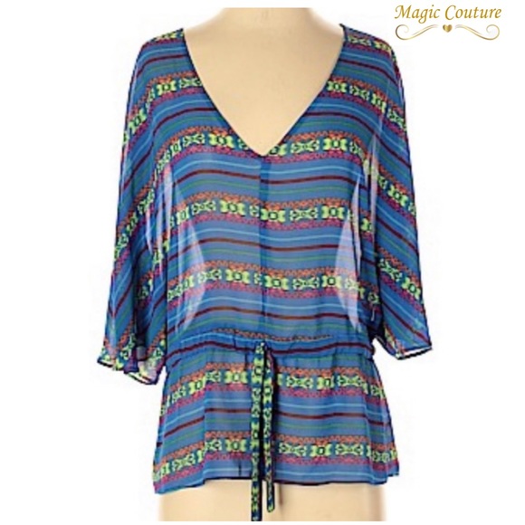 Aqua | Tops | Aqua Bloomingdales Tie Waist Top | Poshmark